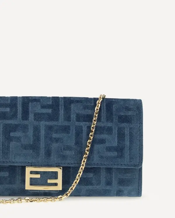 Fendi Ff Denim Clutch Bag