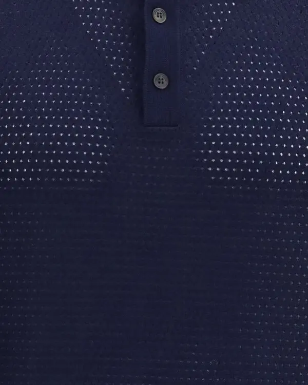 ROBERTO COLLINA Short-sleeve Knit Polo Shirt - Blue