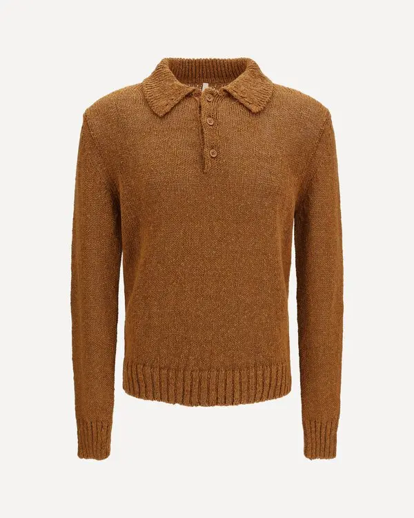 SUNFLOWER Buttoned Polo - Brown