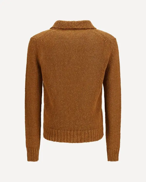 SUNFLOWER Buttoned Polo - Brown