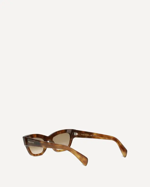 Alexander McQueen Cat-eye Sunglasses With T-bar Detail - Brown