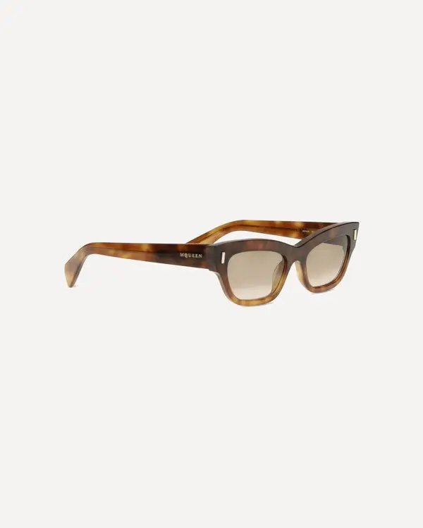 Alexander McQueen Cat-eye Sunglasses With T-bar Detail - Brown