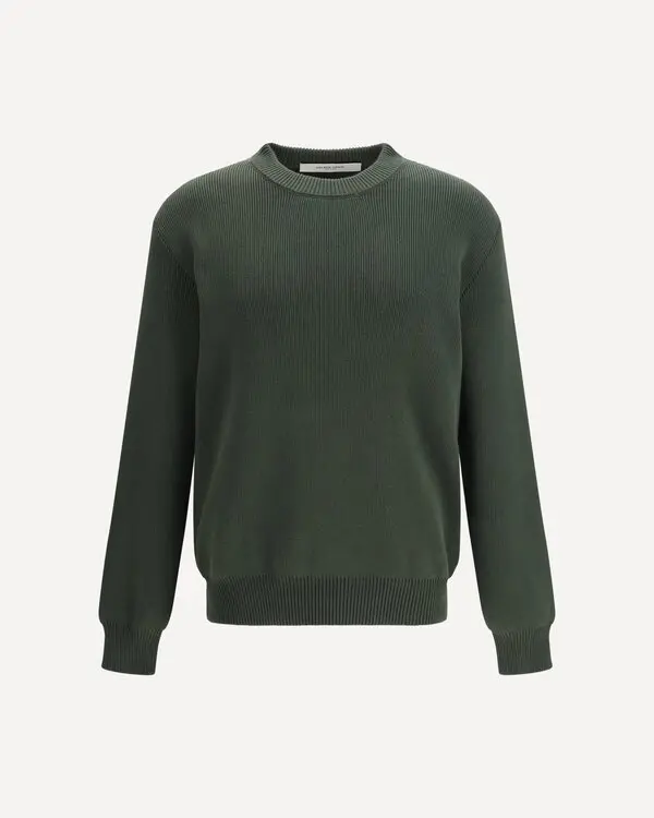 GOLDEN GOOSE Ribbed Knit Crewneck Sweater - Green
