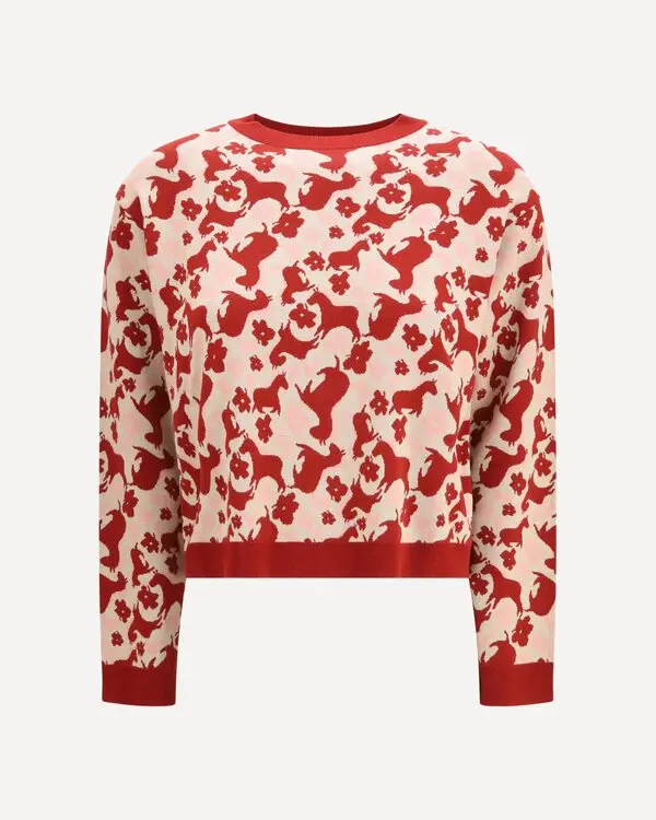 Max Mara Jacquard Viscose Crewneck Sweater