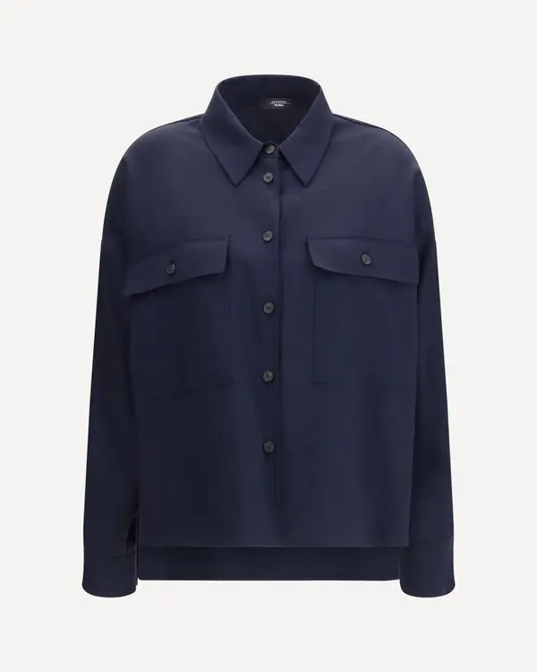 Max Mara Mulino Cropped Shirt Jacket - Blue