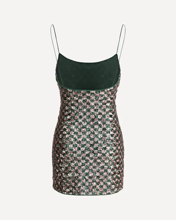 Oseree Sequined Chess Mini Dress