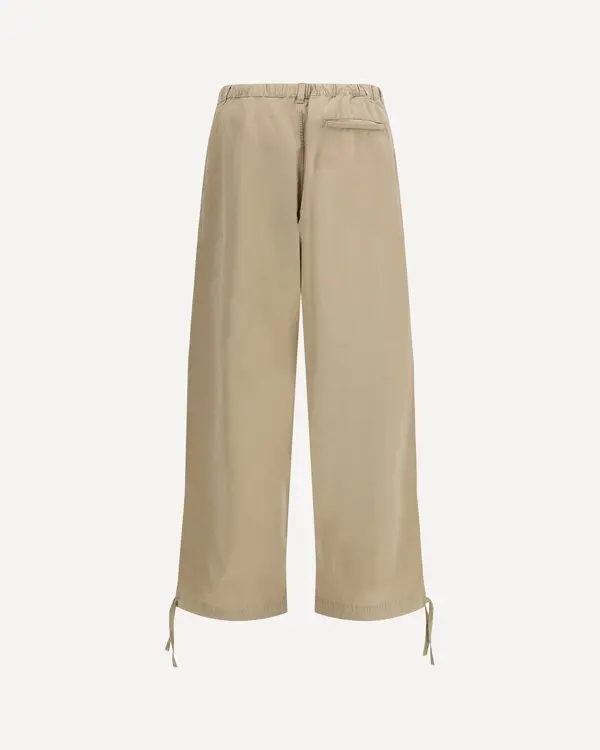 FERRAGAMO Loose-fit Cotton Canvas Pants With Drawstring Detail