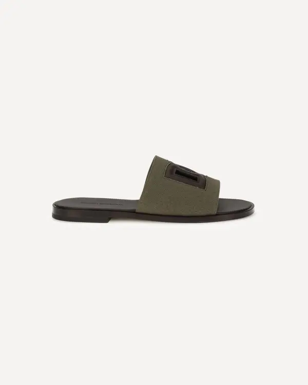 Dolce & Gabbana Canvas Slide Sandals