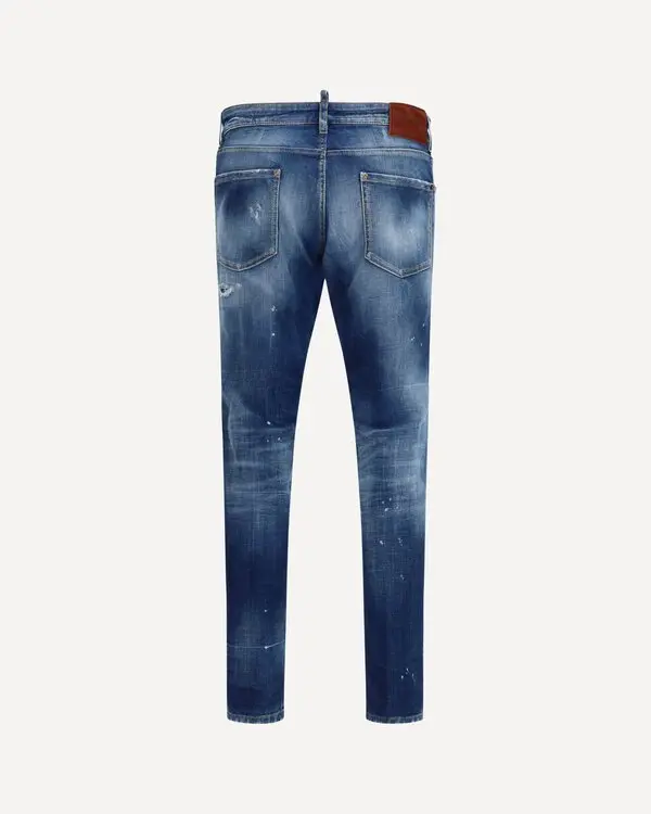 Dsquared2 Teddy Slim Fit Jeans With Distressed Details - Blue
