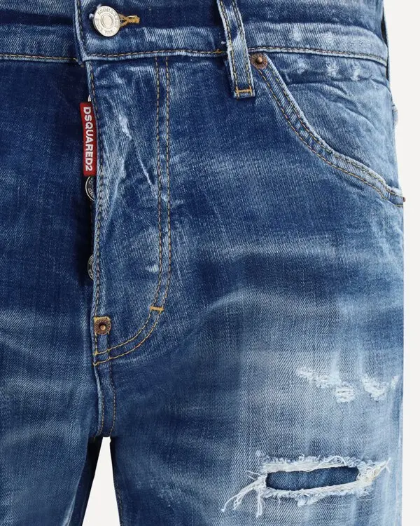 Dsquared2 Teddy Slim Fit Jeans With Distressed Details - Blue