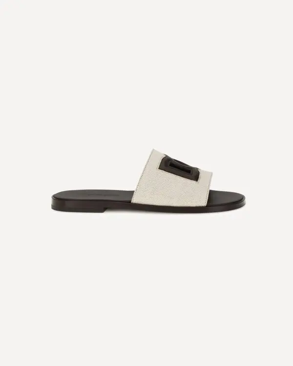 Dolce & Gabbana Canvas Slide Sandals