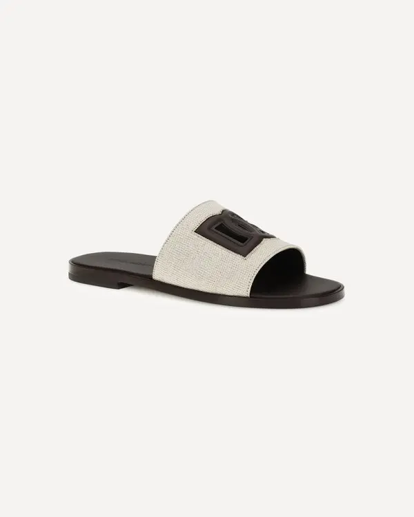 Dolce & Gabbana Canvas Slide Sandals