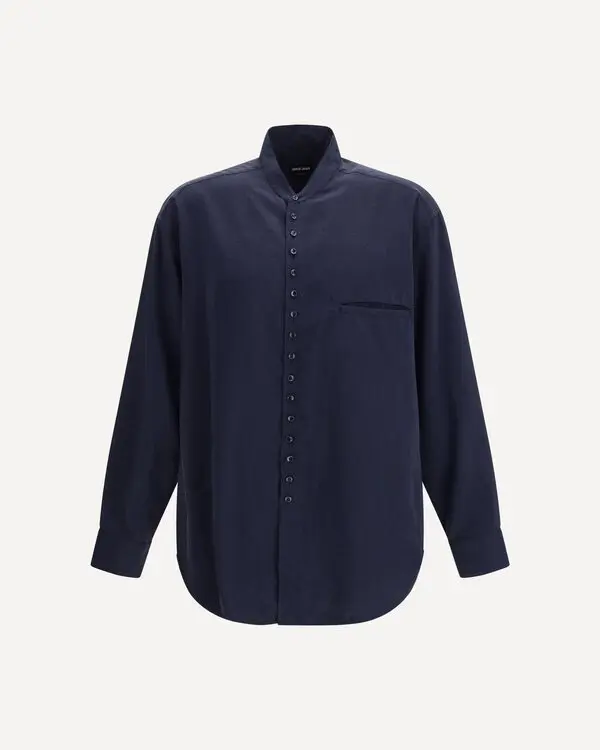 Giorgio Armani Wahed Ilk Hirt With Band Collar