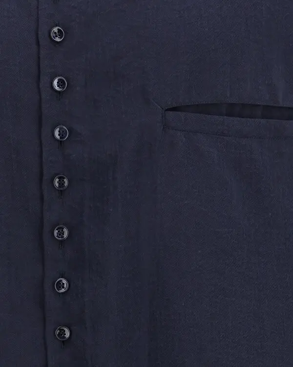 Giorgio Armani Wahed Ilk Hirt With Band Collar