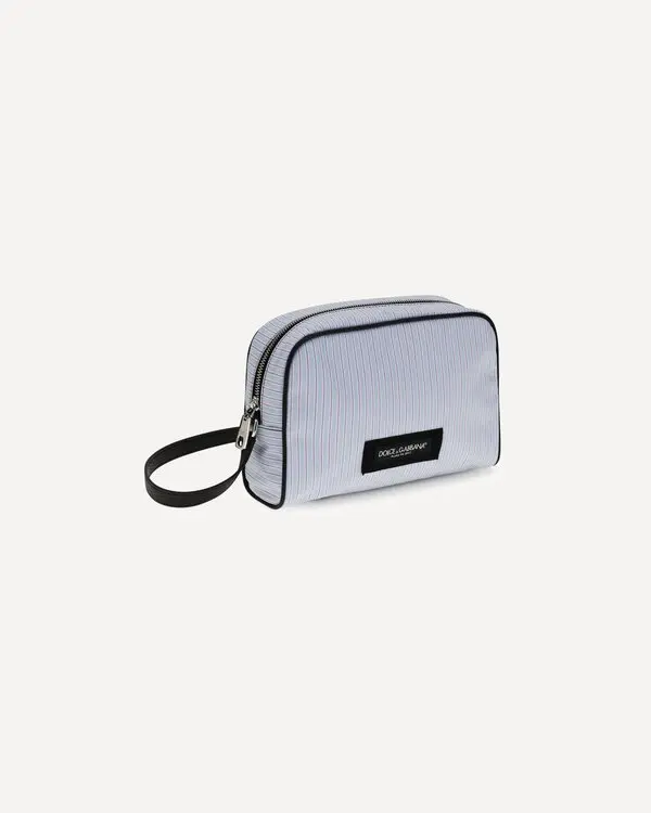 Dolce & Gabbana Striped Poplin And Leather Handbag