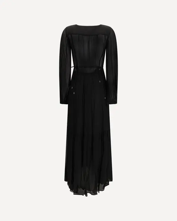 MARANT ETOILE Marant Étoile Buttoned Sheer Long Dress - Black