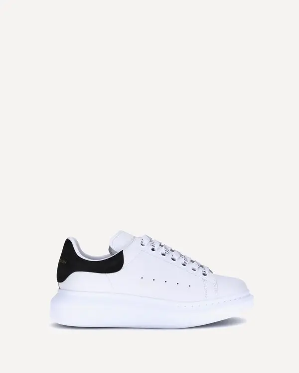 Alexander McQueen Leather Sneakers With Platform Sole - White