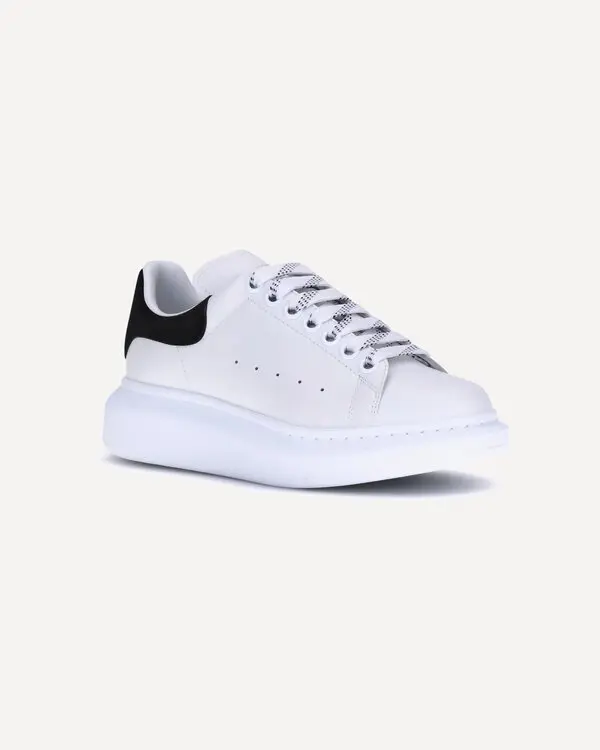 Alexander McQueen Leather Sneakers With Platform Sole - White