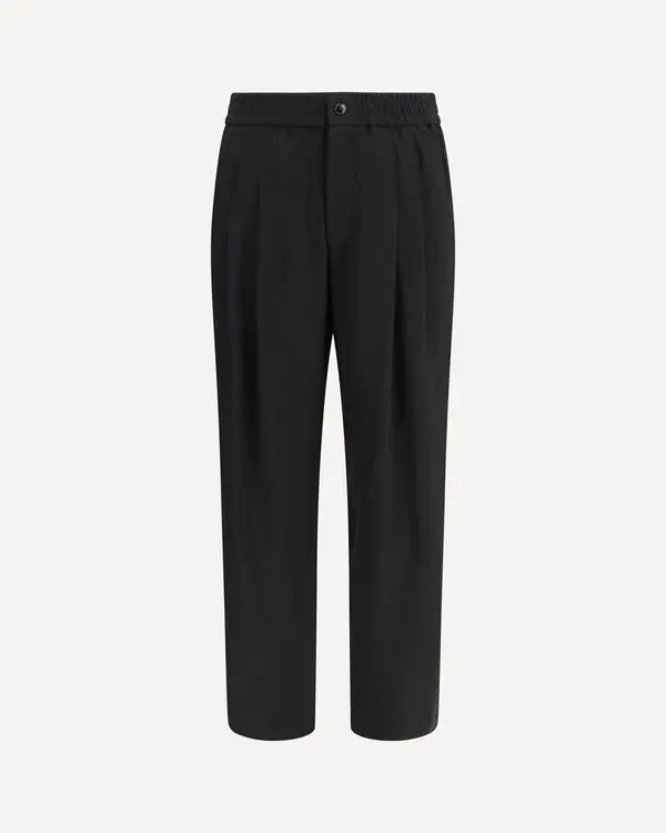 Giorgio Armani Wide-leg Viscose Pants With Striped Embroidery - Black