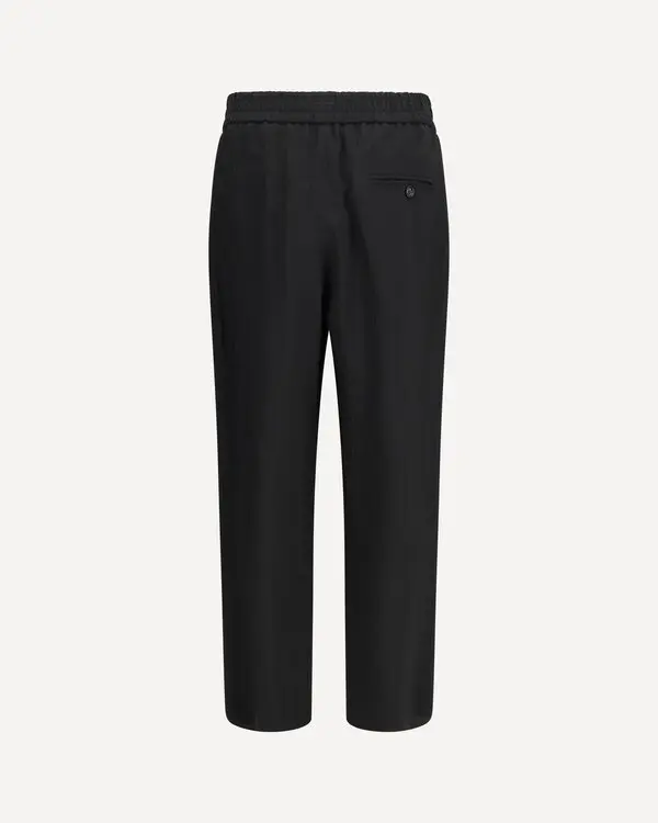 Giorgio Armani Wide-leg Viscose Pants With Striped Embroidery - Black