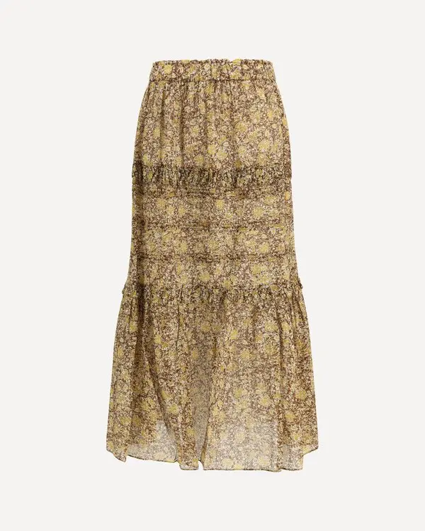 MARANT ETOILE Marant Étoile Volomia Long Ruffled Floral Cotton Skirt