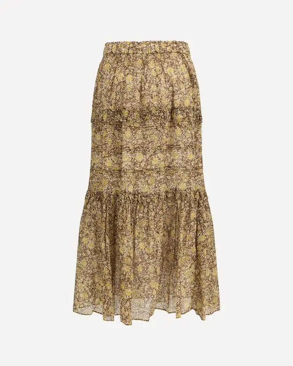 MARANT ETOILE Marant Étoile Volomia Long Ruffled Floral Cotton Skirt