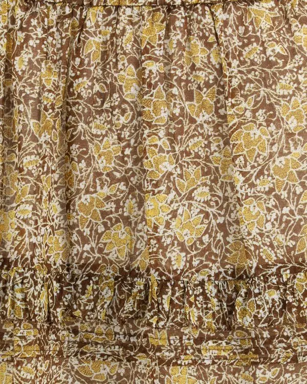 MARANT ETOILE Marant Étoile Volomia Long Ruffled Floral Cotton Skirt