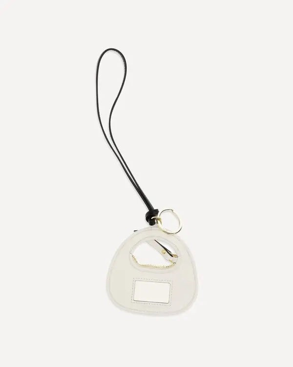 Miu Miu Wander Bag Leather Keyring - White