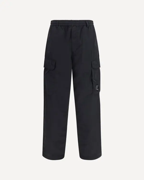 C.P. COMPANY C. P. Company Flatt Nylon Loose Cargo Lens Pants - Black