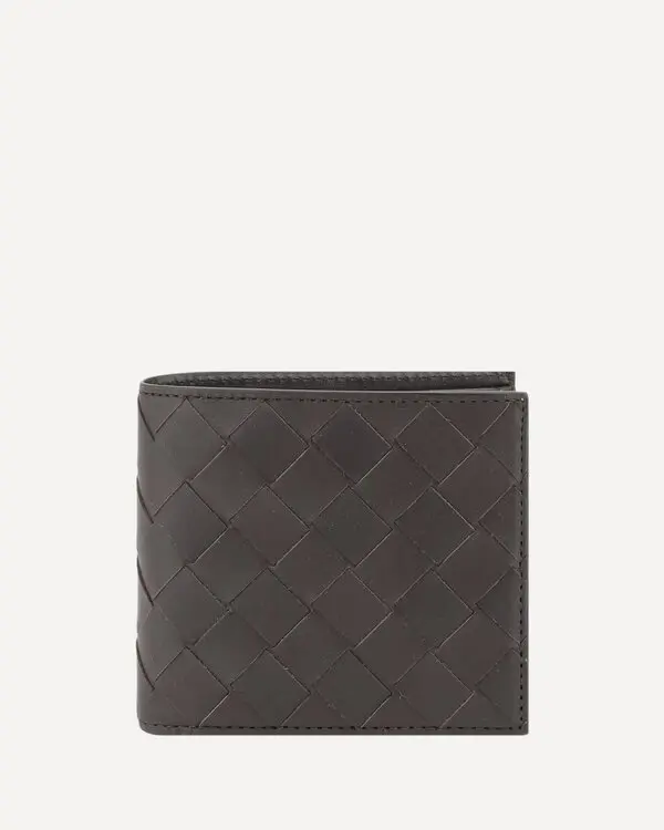 Bottega Veneta Bifold Leather Intrecciato Wallet - Brown