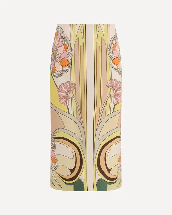 La DoubleJ Tulip Placée Velvet Pencil Skirt - Multicolour