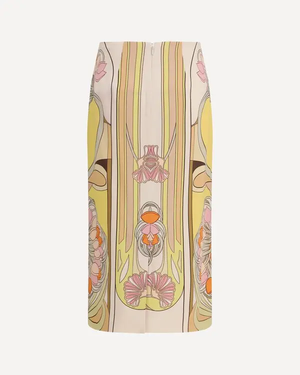 La DoubleJ Tulip Placée Velvet Pencil Skirt - Multicolour