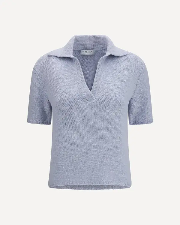 Gabriela Hearst Sohan Cashmere Polo - Light Blue