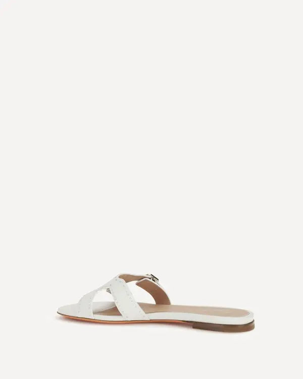 Santoni Leather Buckled Flat Sandals