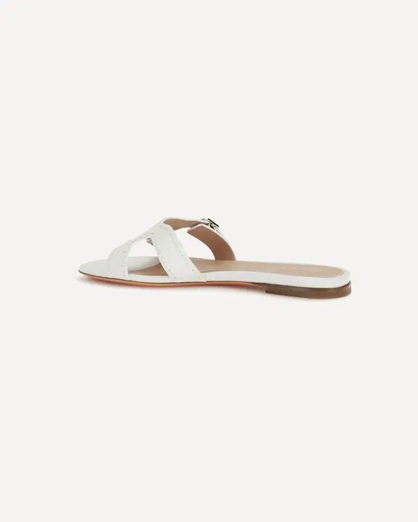 Santoni Leather Buckled Flat Sandals
