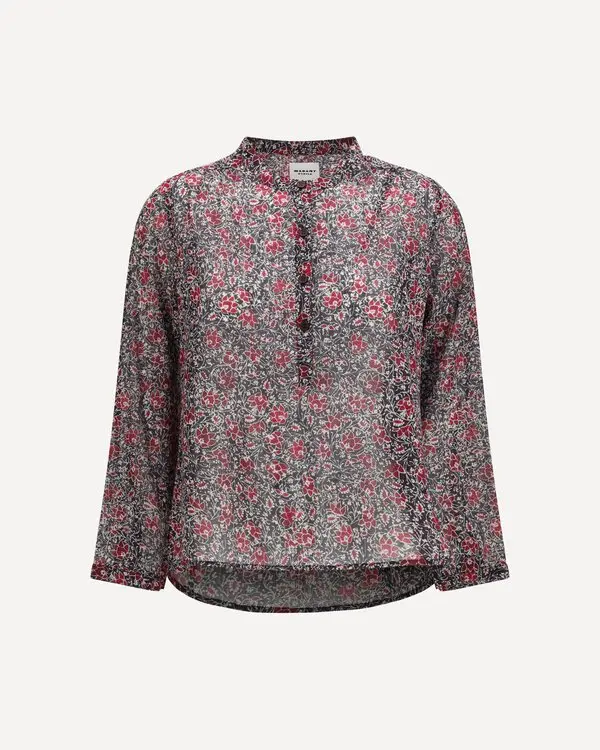 MARANT ETOILE Marant Étoile Maria Floral Print Cotton Voile Blouse
