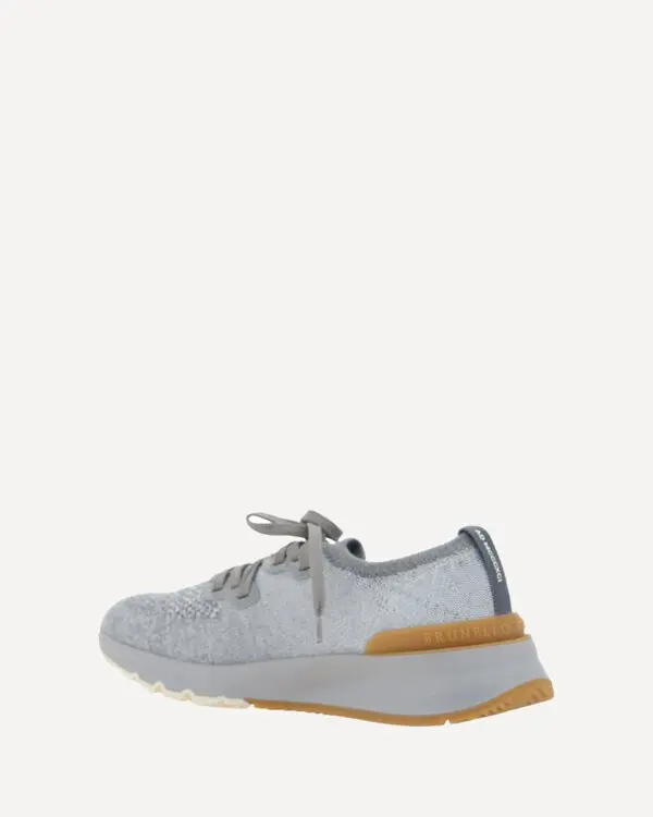 Brunello Cucinelli Cotton Mesh Lace-up Sneakers - Grey