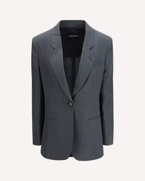 Giorgio Armani Single-breasted Linen Jacket - Grey
