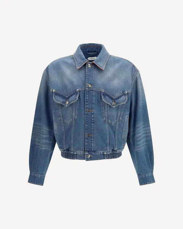 Versace Medusa Cotton Denim Jacket - Blue