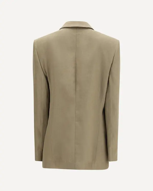 Giorgio Armani Single-breasted Linen Jacket - Brown