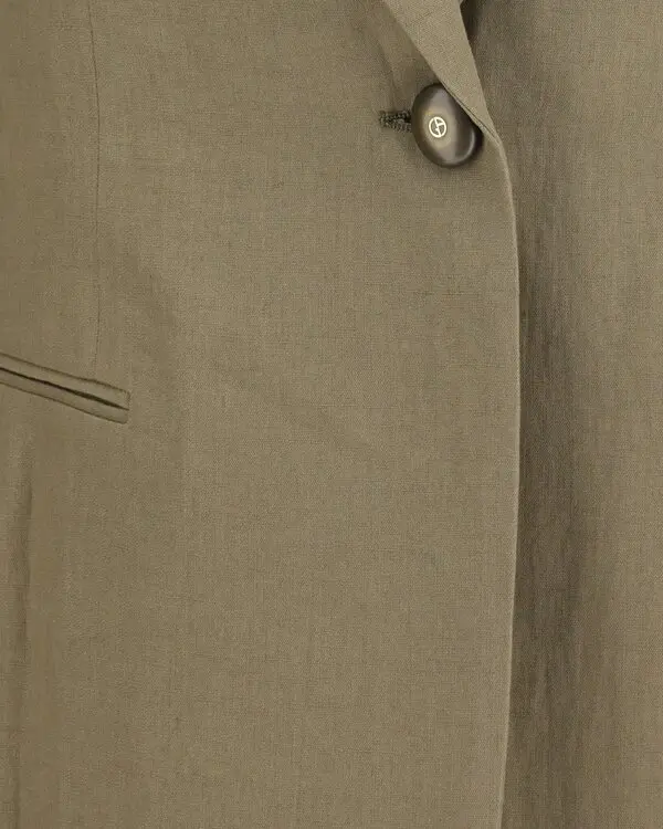 Giorgio Armani Single-breasted Linen Jacket - Brown