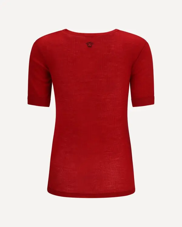 Versace Ribbed Knit T-shirt With Medusa Embroidery