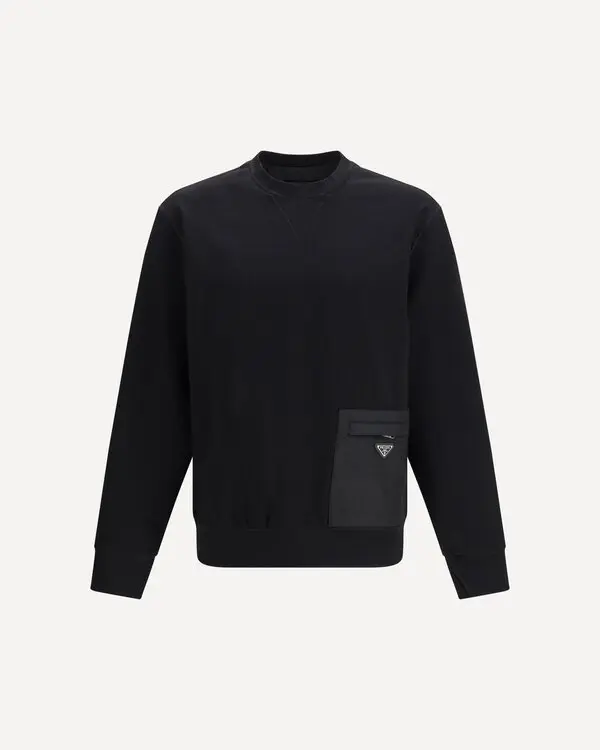 Prada Stretch Jersey Sweatshirt With Re Nylon Pocket