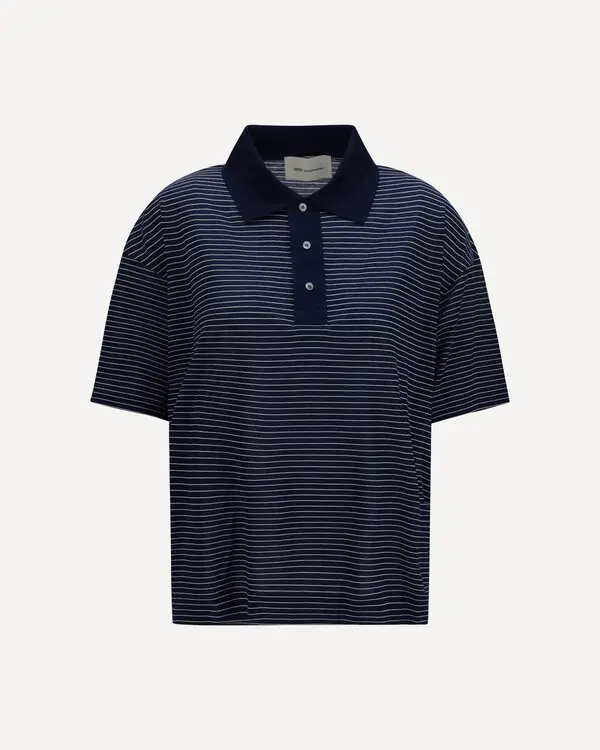 AMI Paris Striped De Coeur Polo