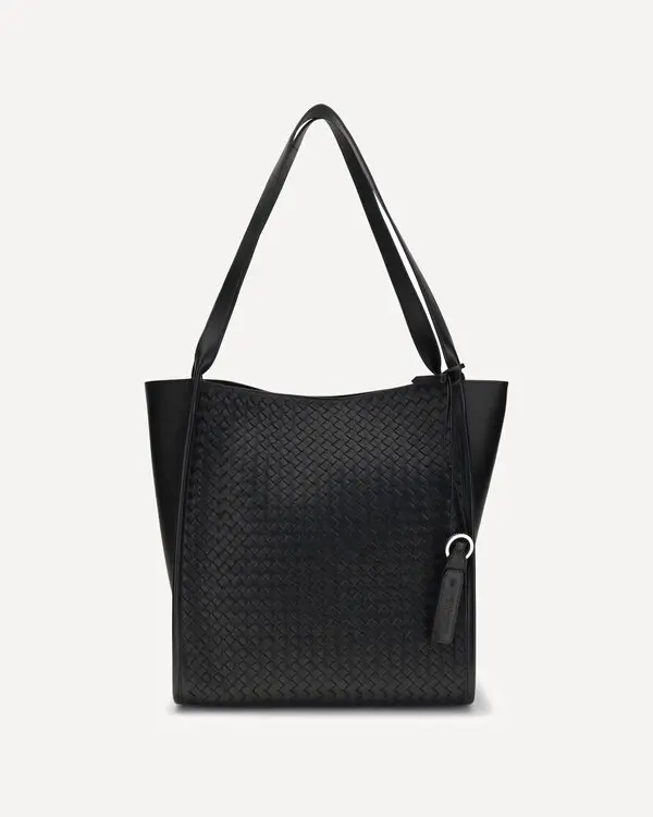 Bottega Veneta Courier Tote Bag In Nappa Leather With Intrecciato Weave