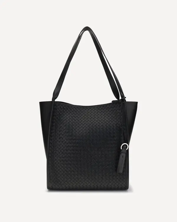 Bottega Veneta Courier Tote Bag In Nappa Leather With Intrecciato Weave
