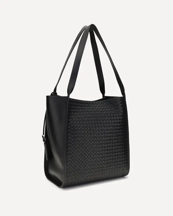 Bottega Veneta Courier Tote Bag In Nappa Leather With Intrecciato Weave
