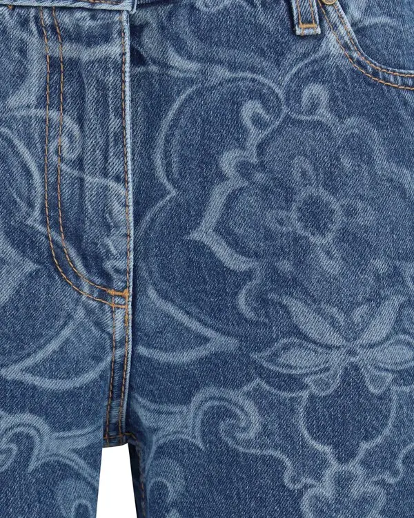 Etro Ornamental Jacquard Denim Jeans