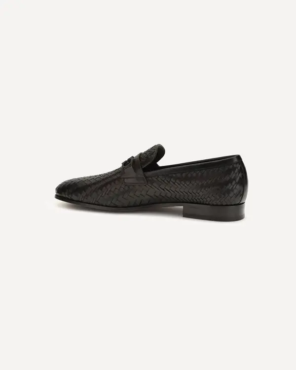 FERRAGAMO Woven Gancini Loafers