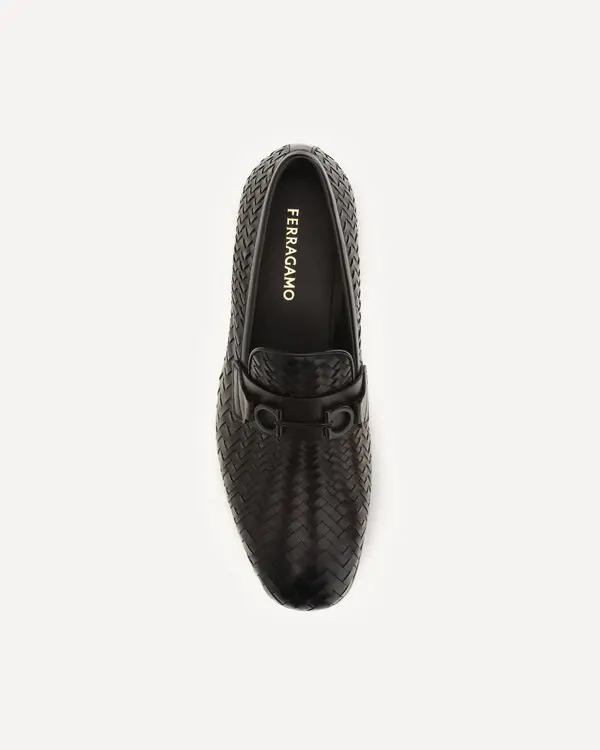 FERRAGAMO Woven Gancini Loafers